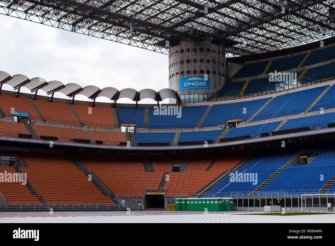 7 JUNE 2018, MILAN, ITALY: Elements of the interior stadium football ...