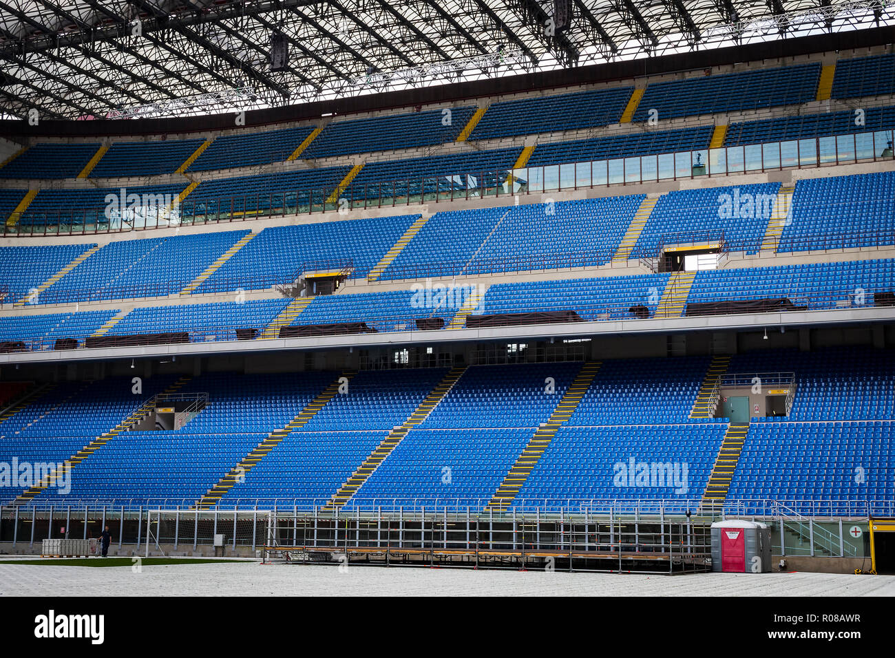 7 JUNE 2018, MILAN, ITALY: Elements of the interior stadium football ...