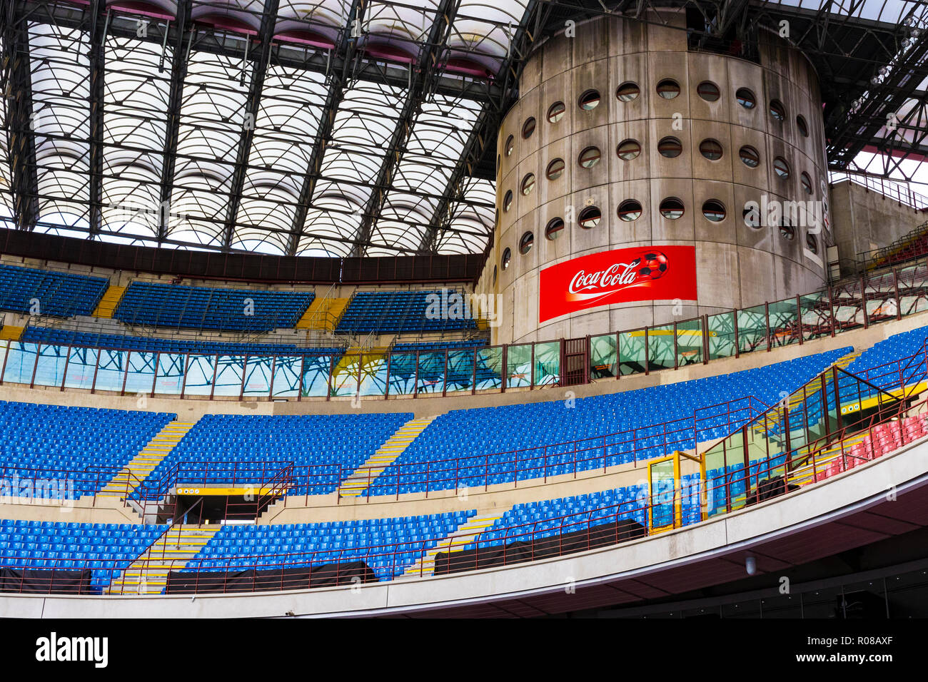 7 JUNE 2018, MILAN, ITALY: Elements of the interior stadium football ...