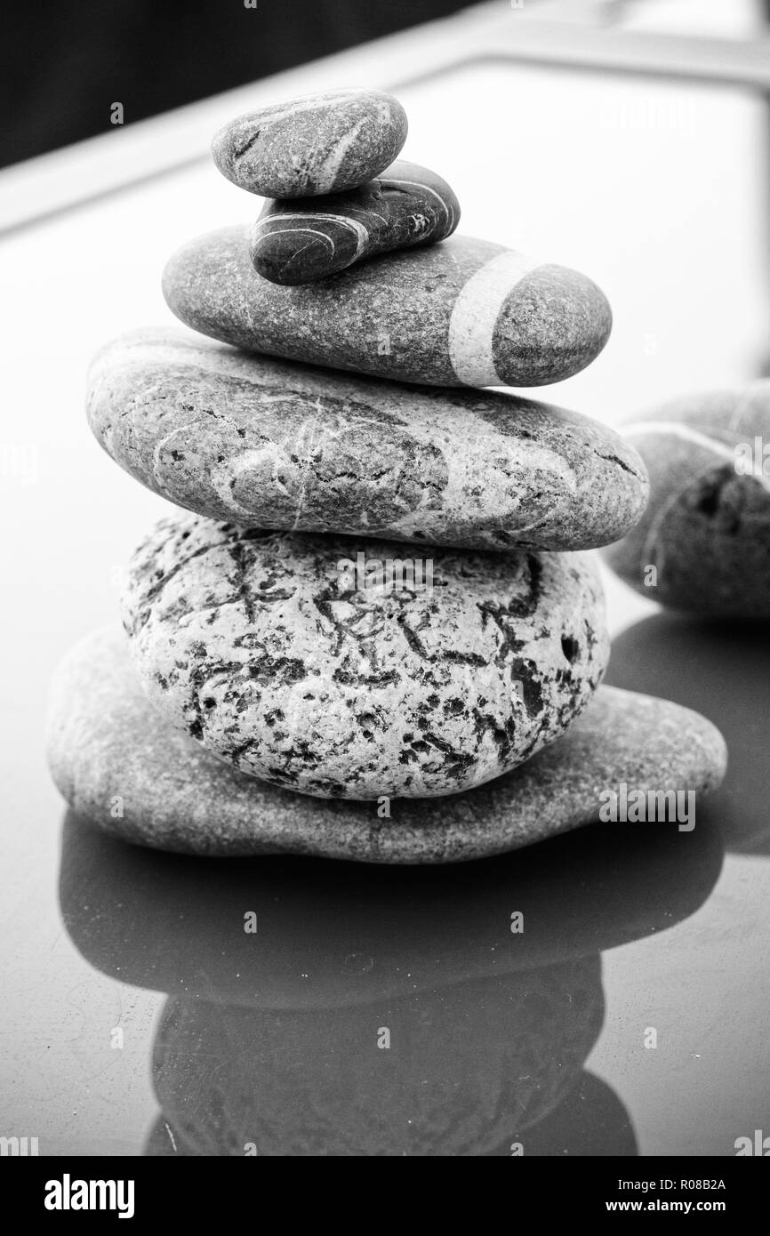 Stack of pebbles in balance Stock Photo - Alamy