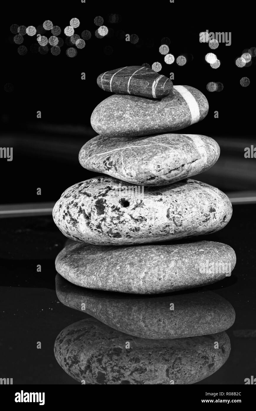 Stack of pebbles in balance Stock Photo - Alamy