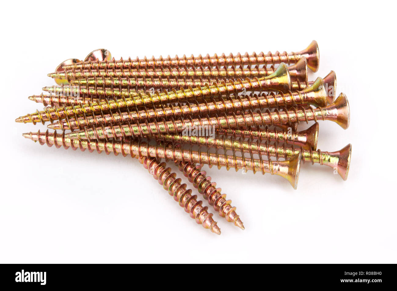 Screws on a white background Stock Photo - Alamy