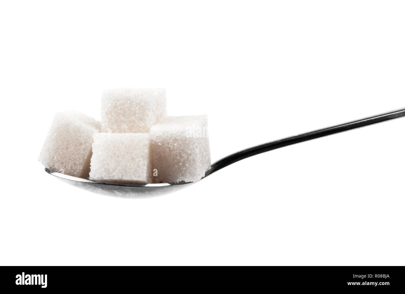 spoon of sugar isolated on a white Stock Photo - Alamy