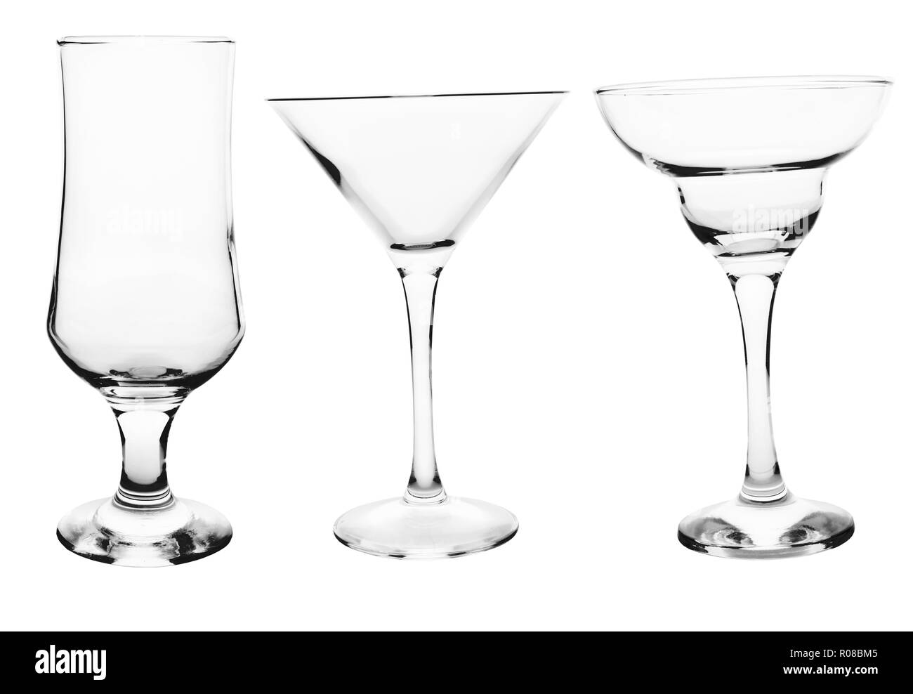 Cocktail Glass Collection. Isolated on white background Stock Photo - Alamy