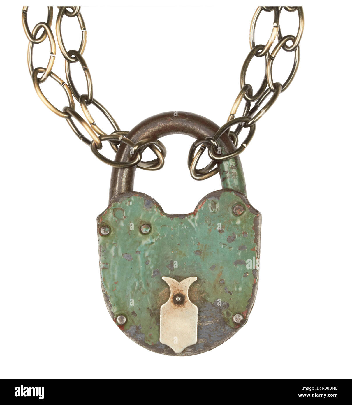 Padlock and chain on a white Stock Photo - Alamy