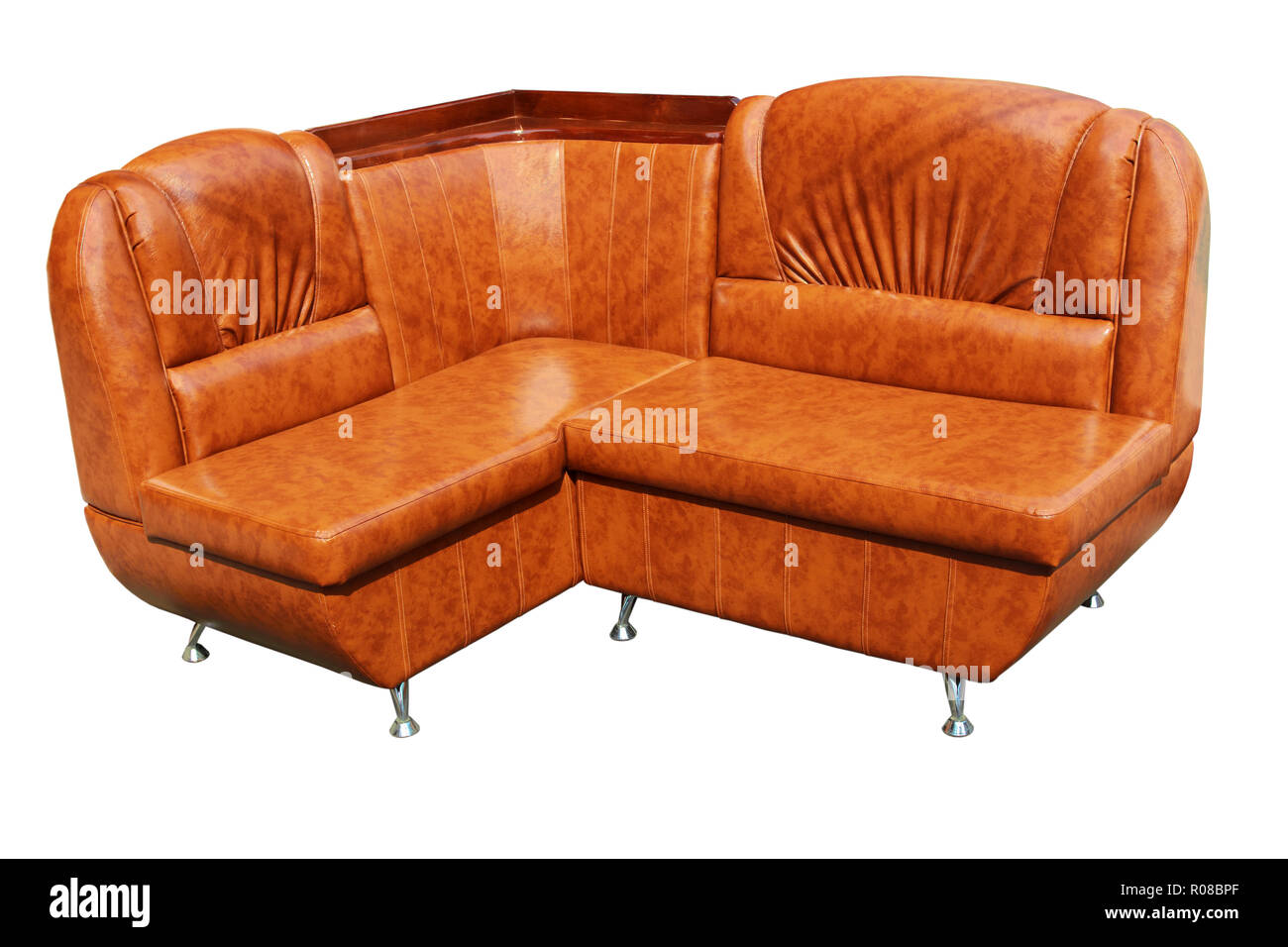 angular leather sofa isolated on a white Stock Photo - Alamy