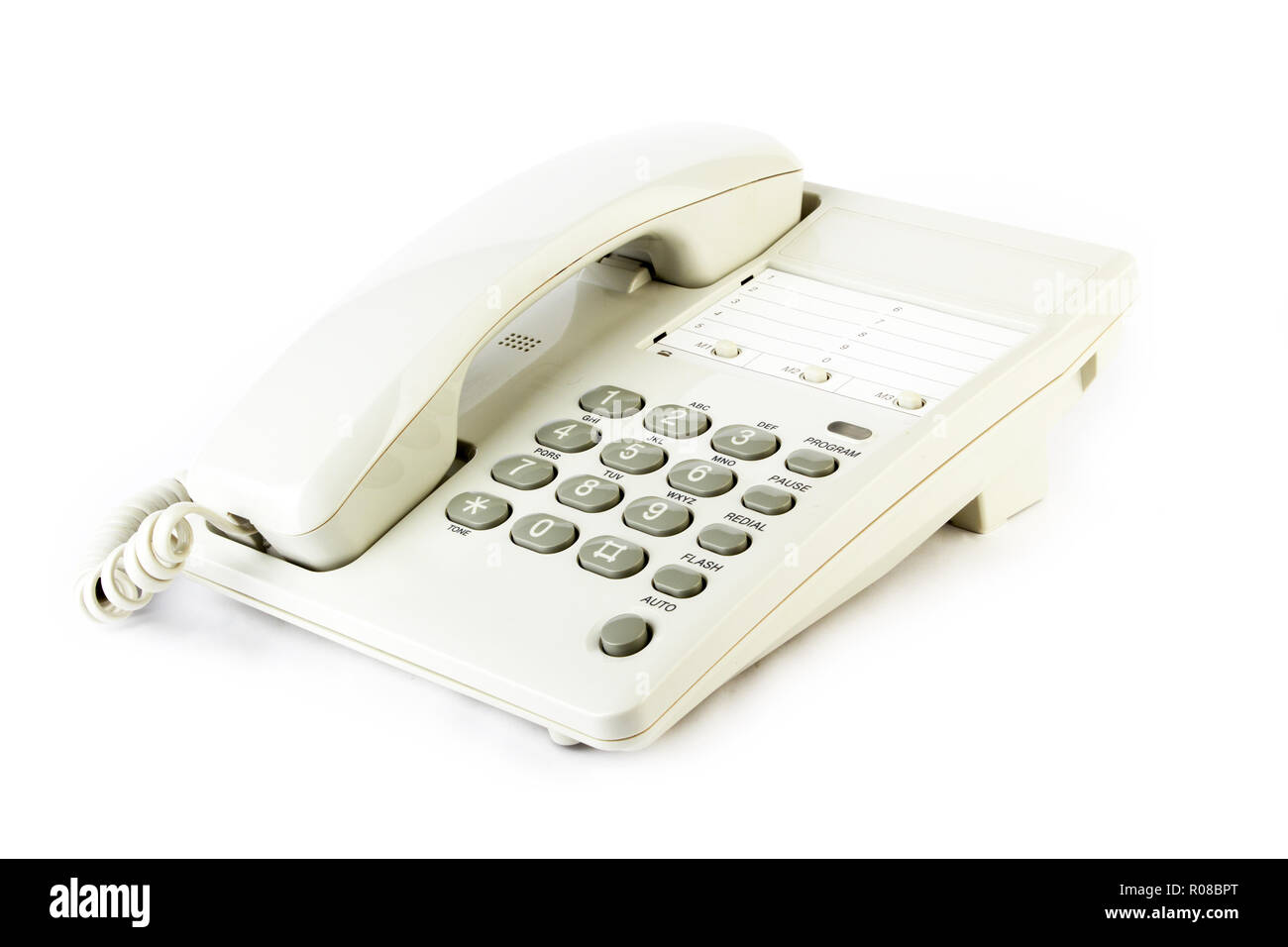 white telephone on white background Stock Photo - Alamy