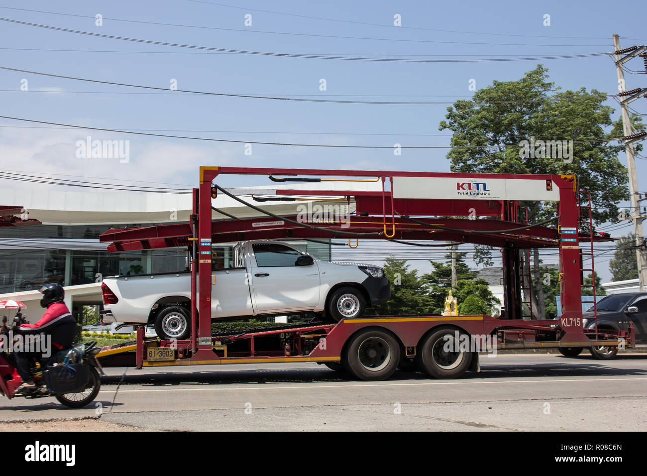 Chiangmai, Thailand - October 5 2018: Total Logistic Carrier trailer ...