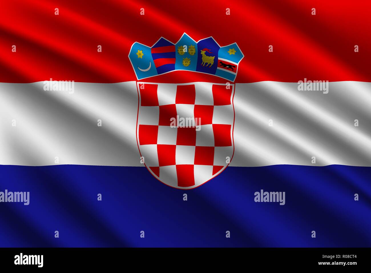 waving flag of Croatia on silk background Stock Vector Image & Art - Alamy