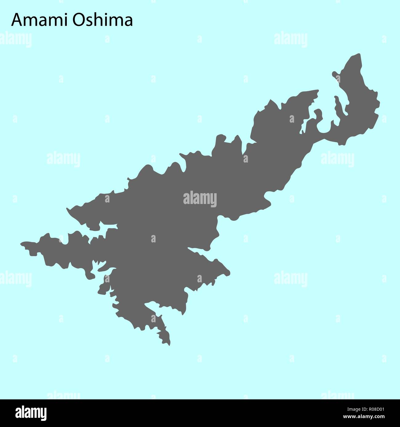 High quality map of Amami Oshima is the island of Japan Stock Vector ...