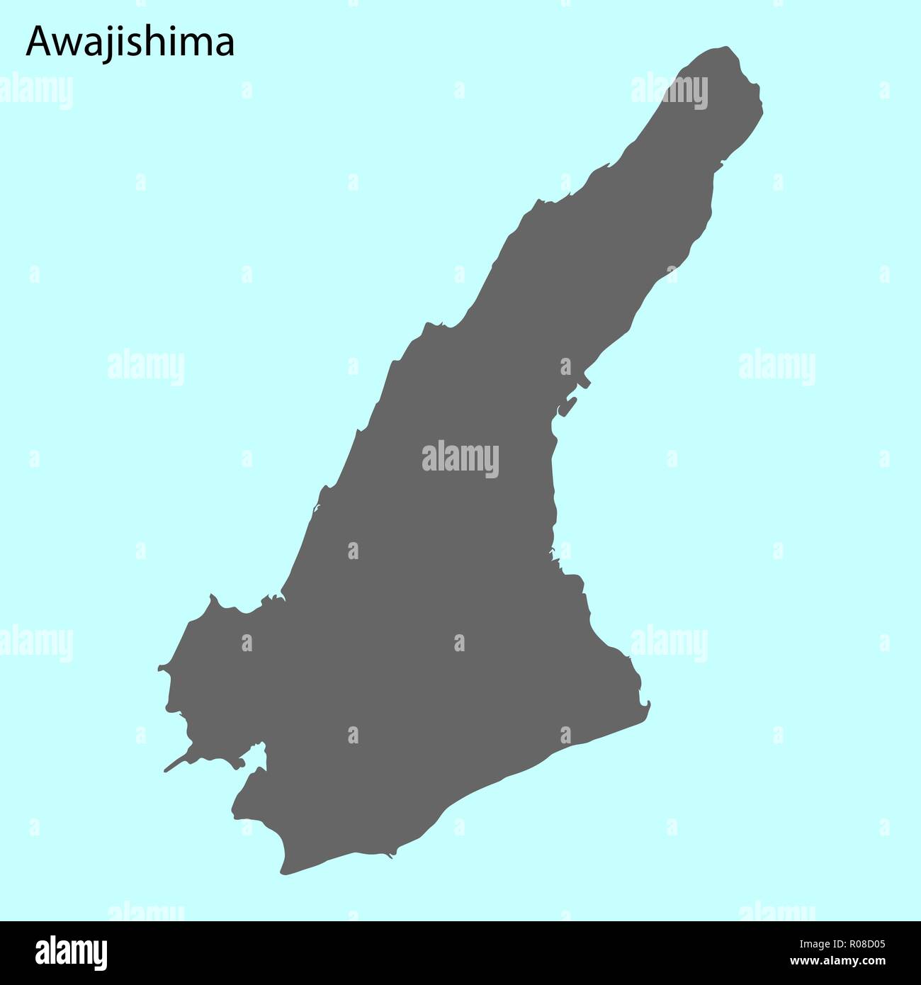 High quality map of Awajishima is the island of Japan Stock Vector ...