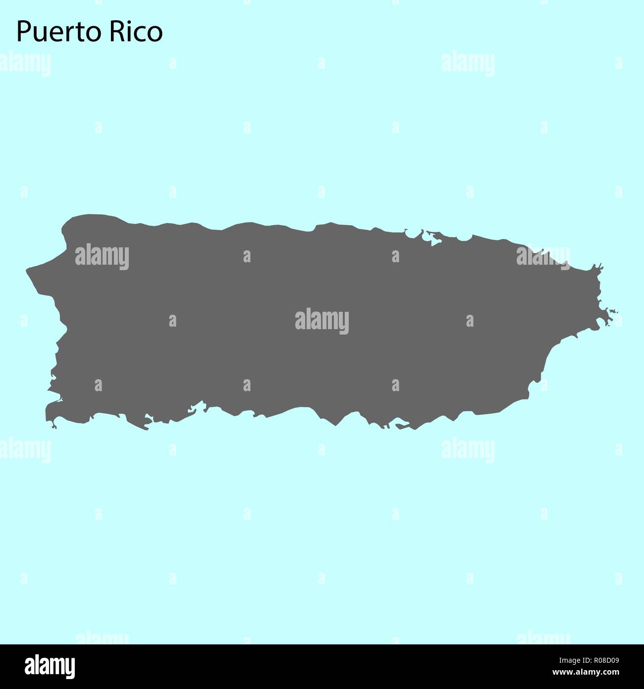 Puerto rico island map hi-res stock photography and images - Alamy