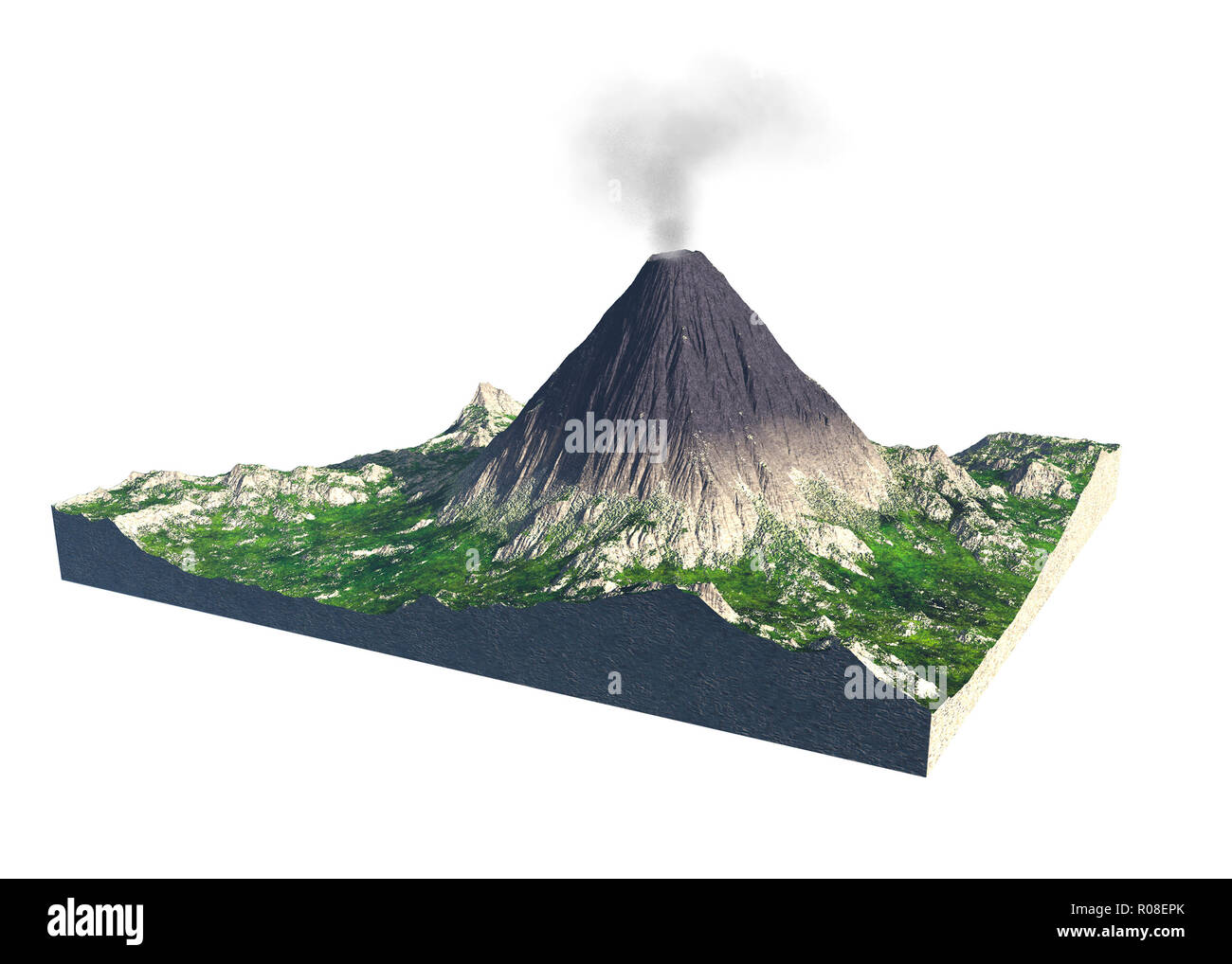 Digital illustration of parts of a volcano Stock Photo - Alamy