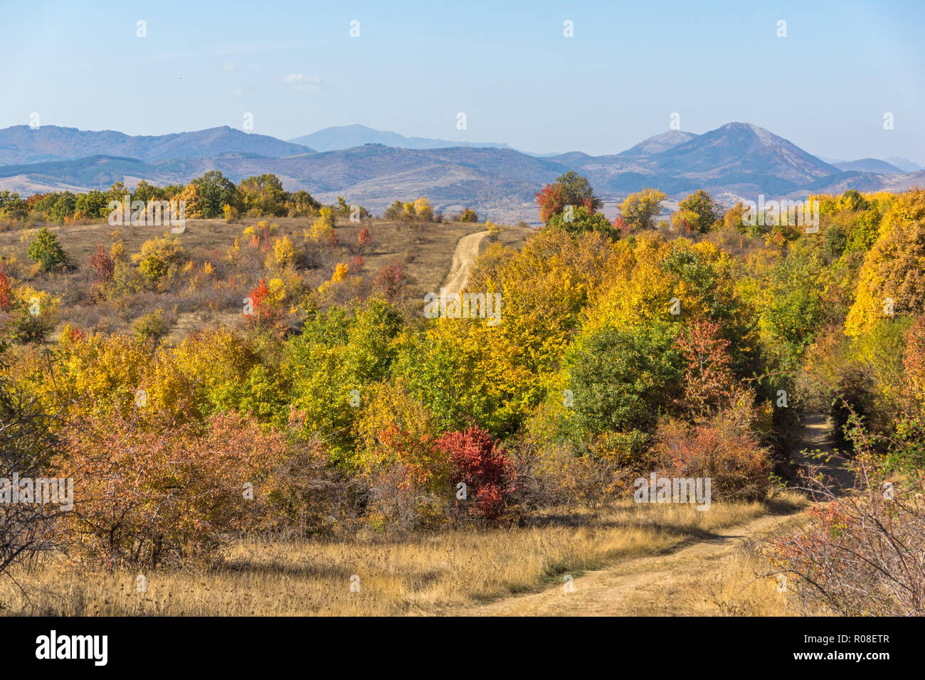 Amazing Autumn Panorama of Cherna Gora (Monte Negro) mountain, Pernik ...