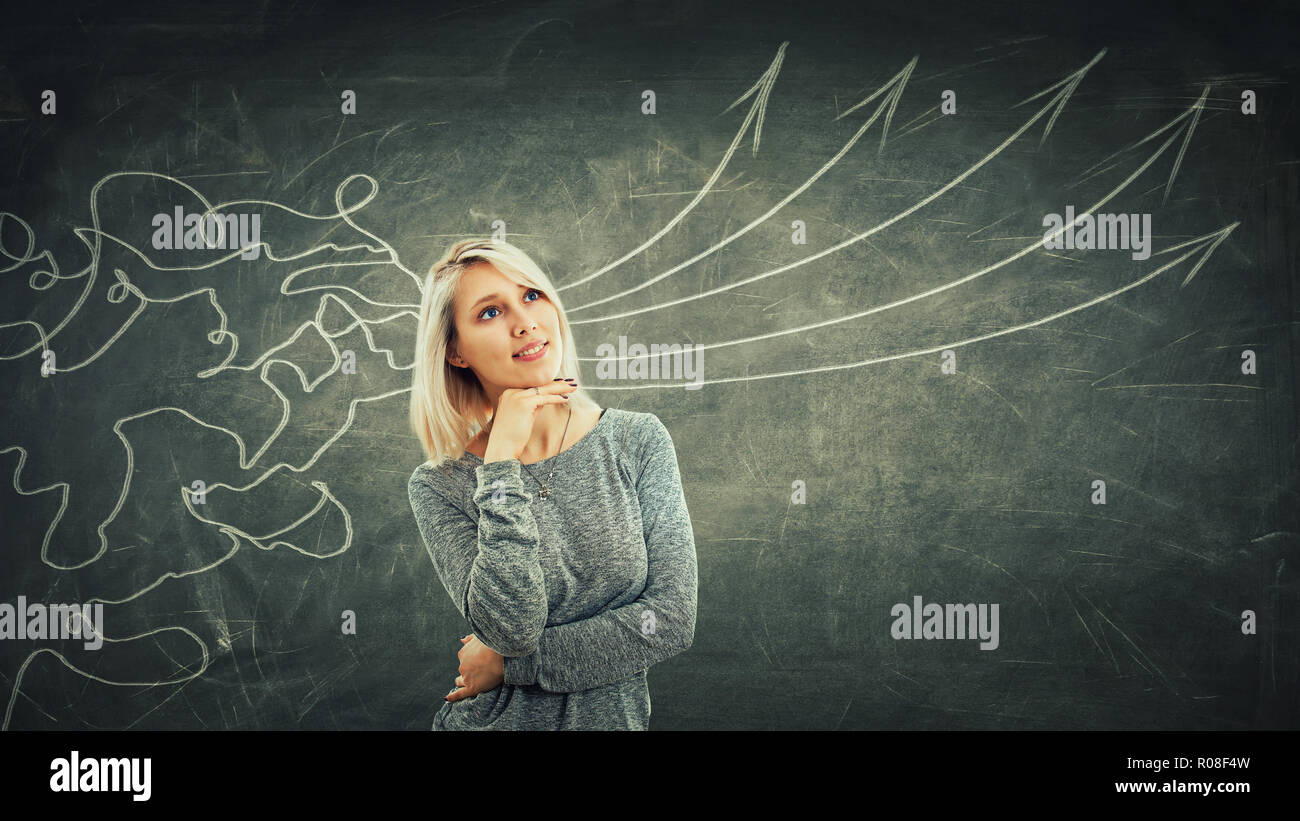 Concept of information processing as a concentrated smart woman ...