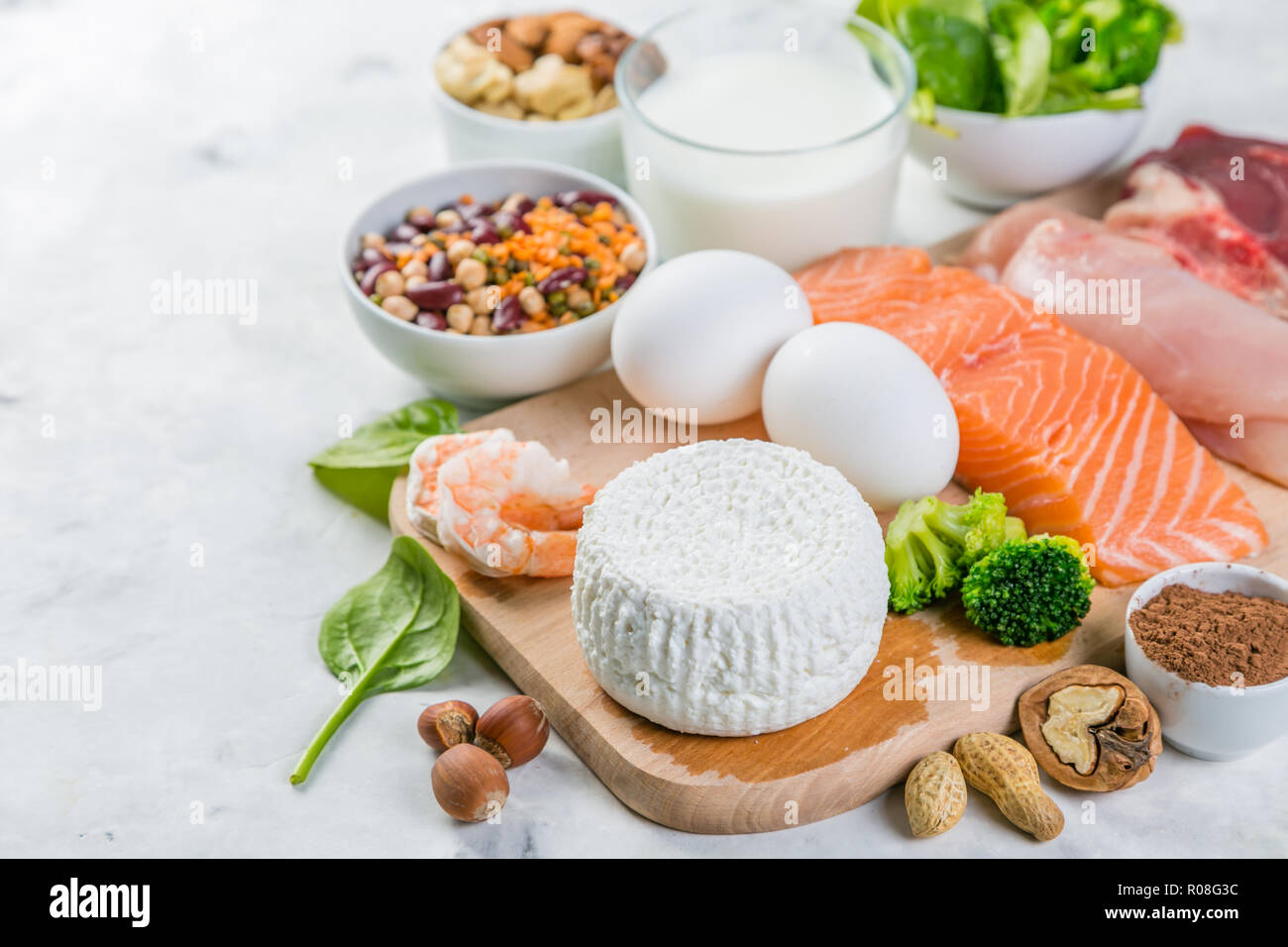 Selection on vegetarian and animal origin protein sources, copy space ...