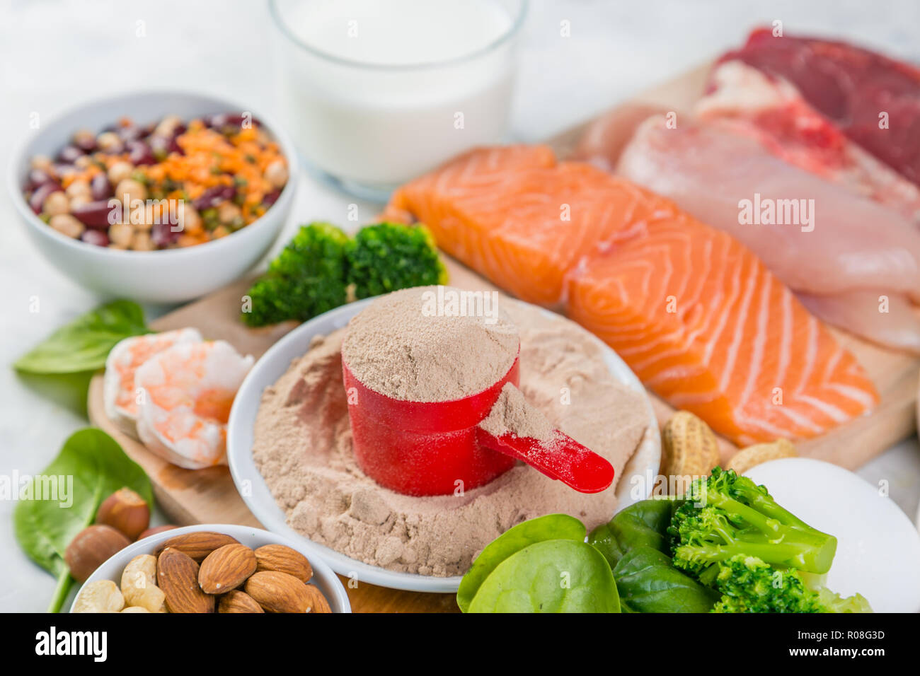 Selection on vegetarian and animal origin protein sources, copy space ...