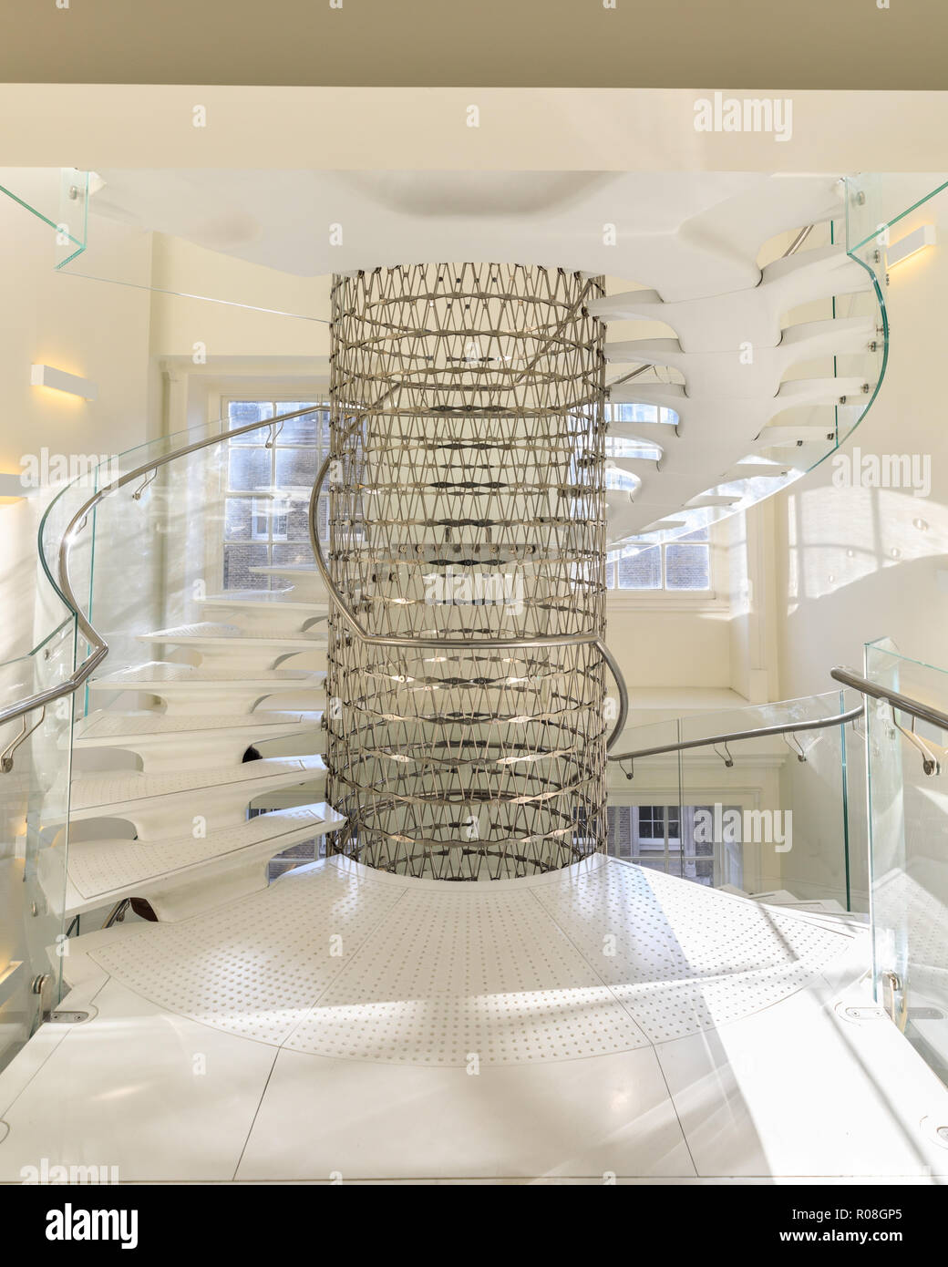 The Miles Stairs, elegant contemporary steel mesh circular staircase ...