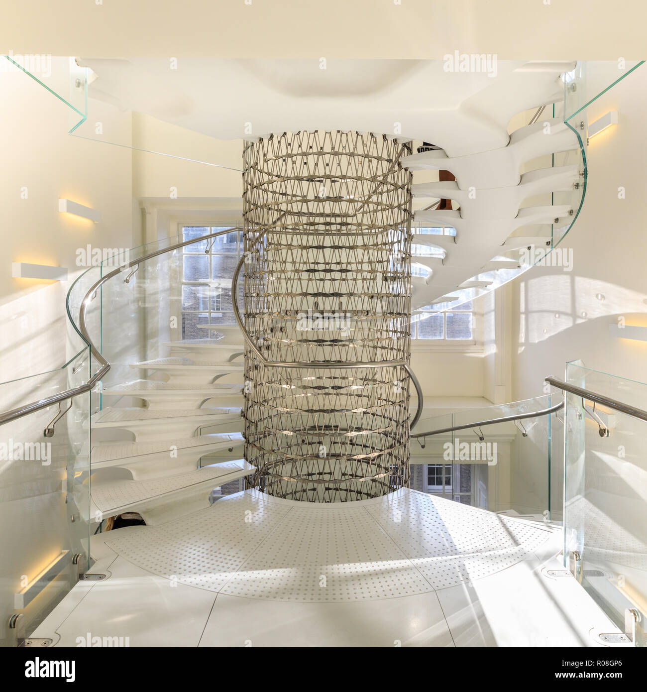 The Miles Stairs, elegant contemporary steel mesh circular staircase ...