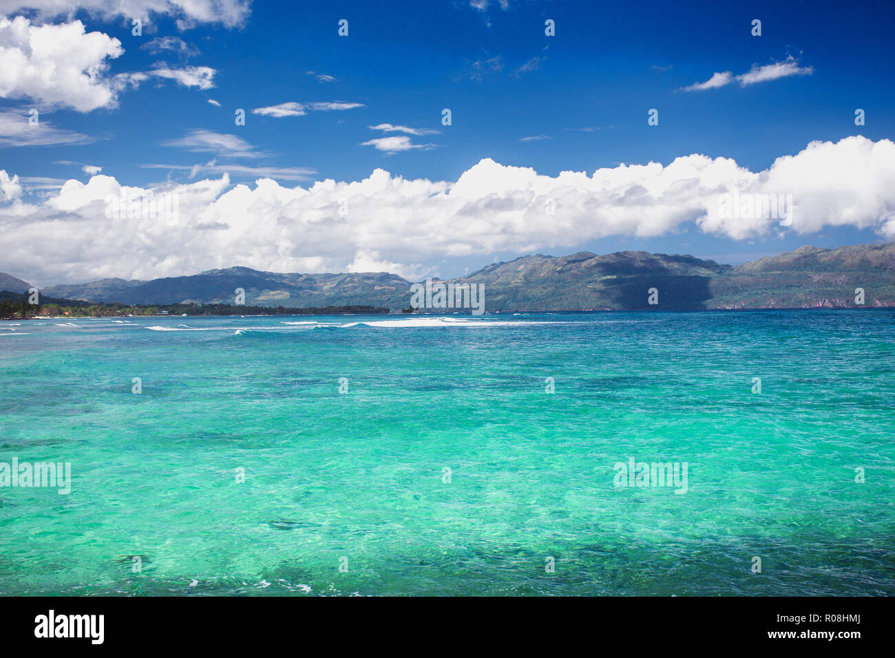 Caribbean sea surface summer wave background. Exotic water landscape ...