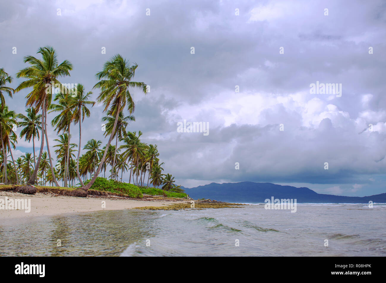 Cloudy weather on the tropical coast. Samana, Dominican Republic Stock ...