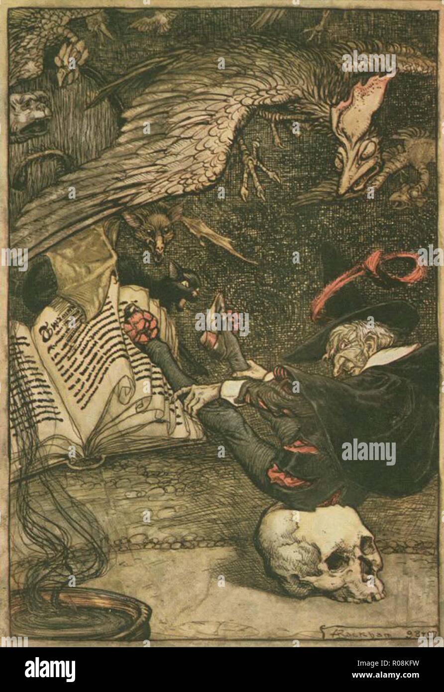 vintage illustration with a fantasy theme Stock Photo - Alamy