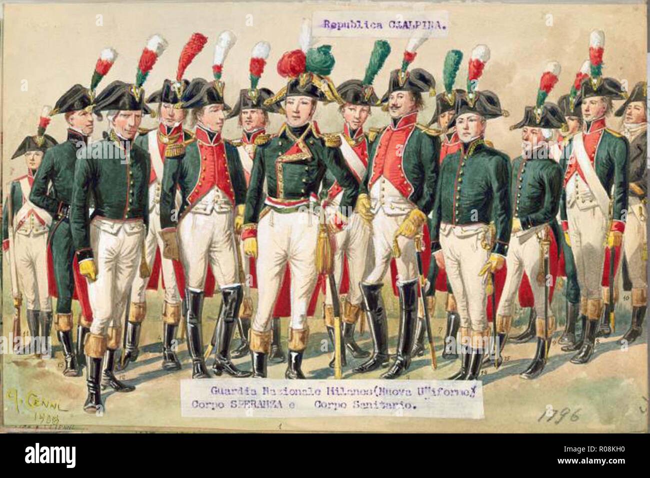 vintage italian army illustration Stock Photo - Alamy