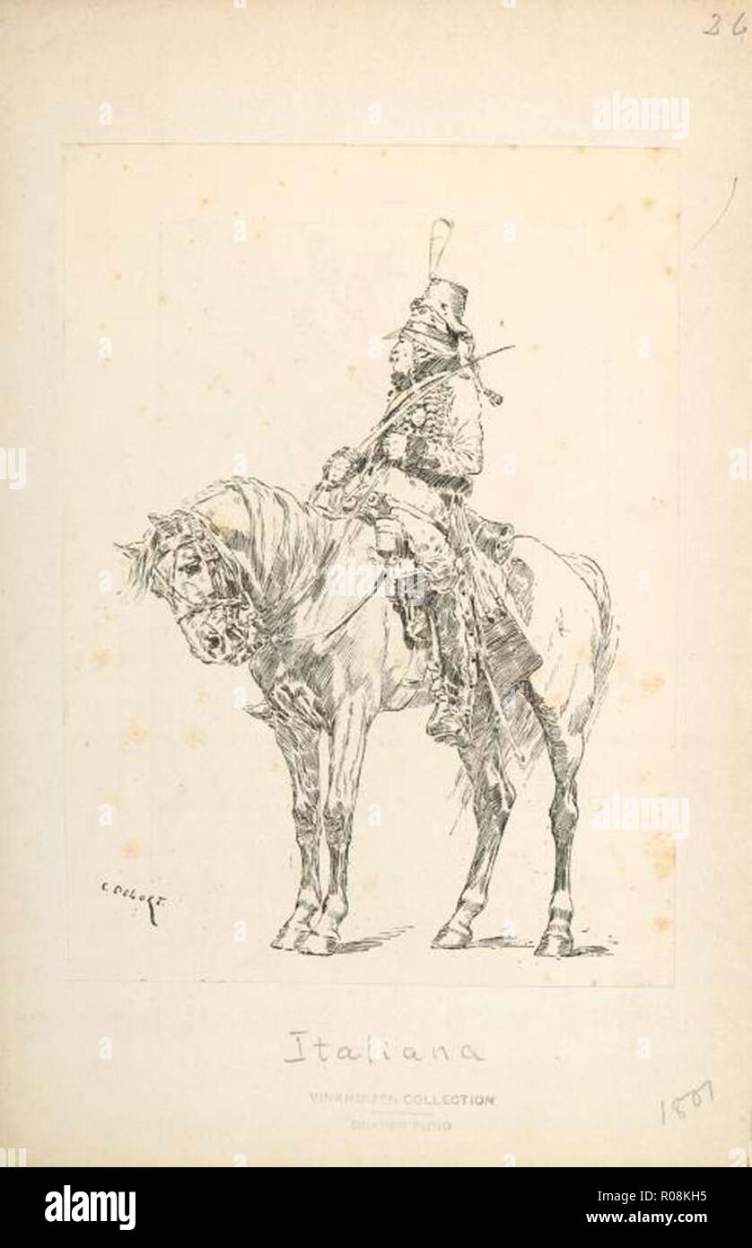 vintage italian army illustration Stock Photo - Alamy