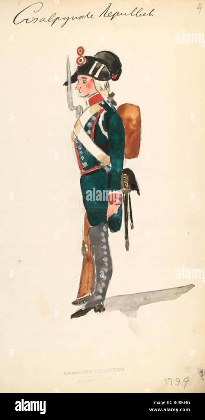vintage italian army illustration Stock Photo - Alamy