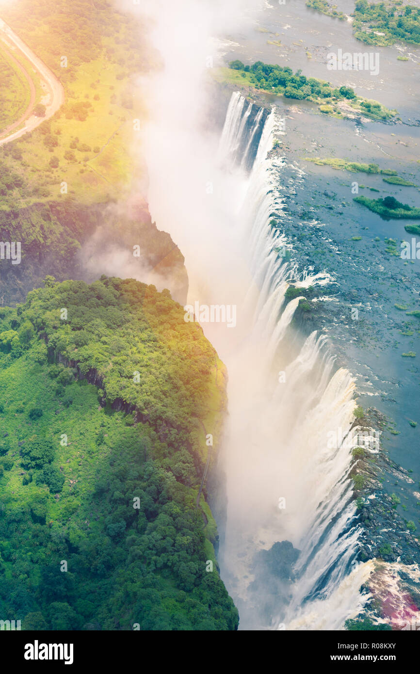 Aerial view of Victoria Waterfalls Stock Photo - Alamy