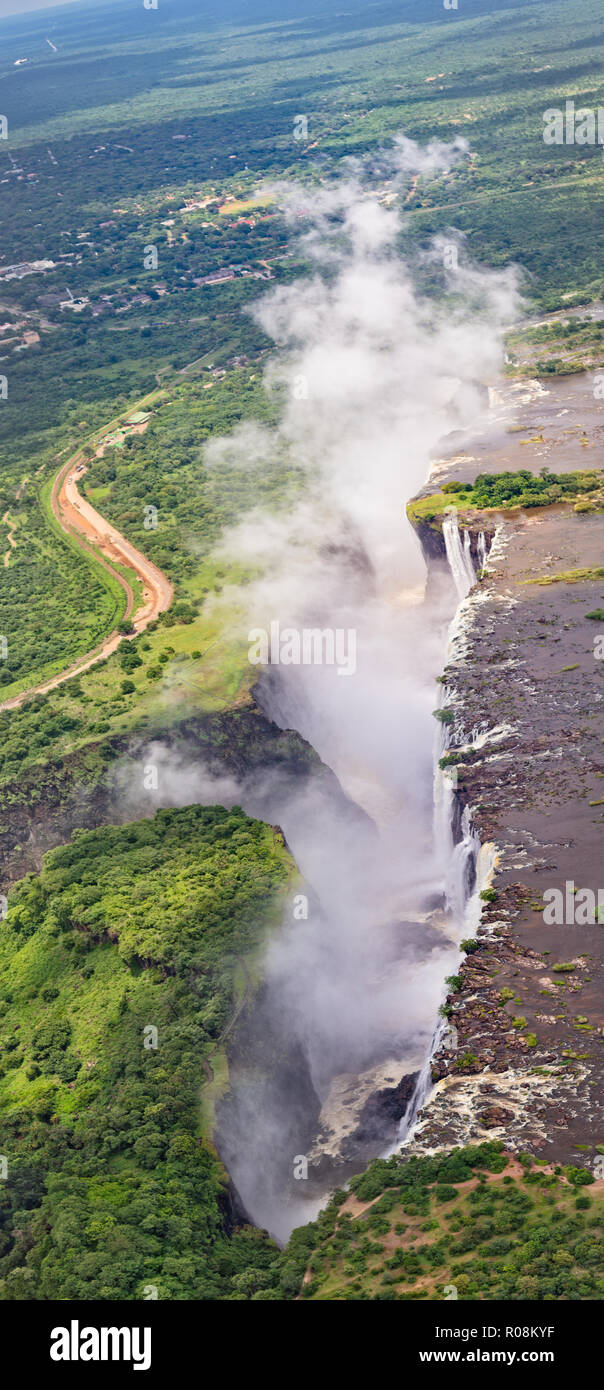 Aerial view of Victoria Waterfalls Stock Photo - Alamy