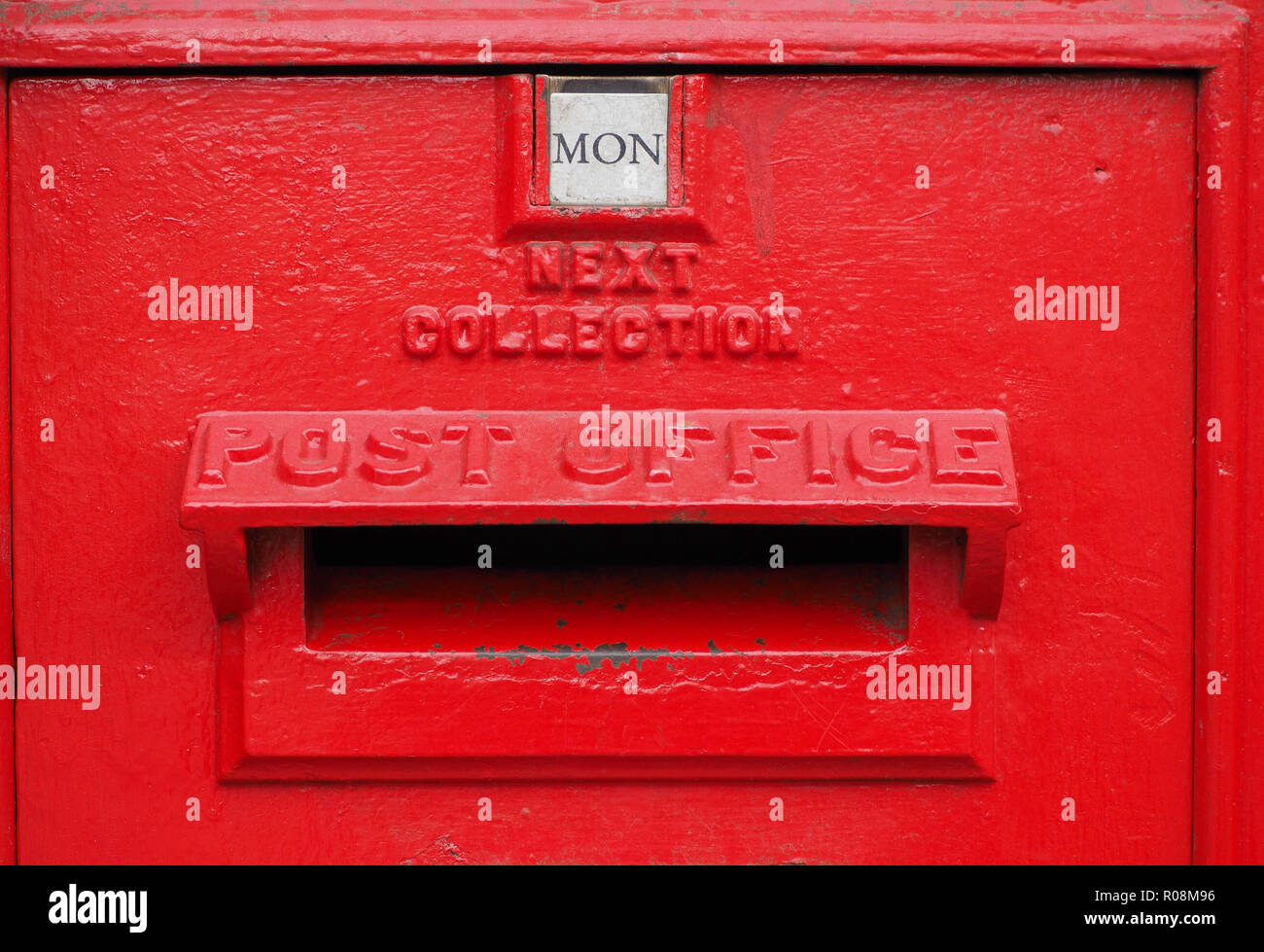 CAMBRIDGE, UK - CIRCA OCTOBER 2018: Royal Mail post box (aka collection ...