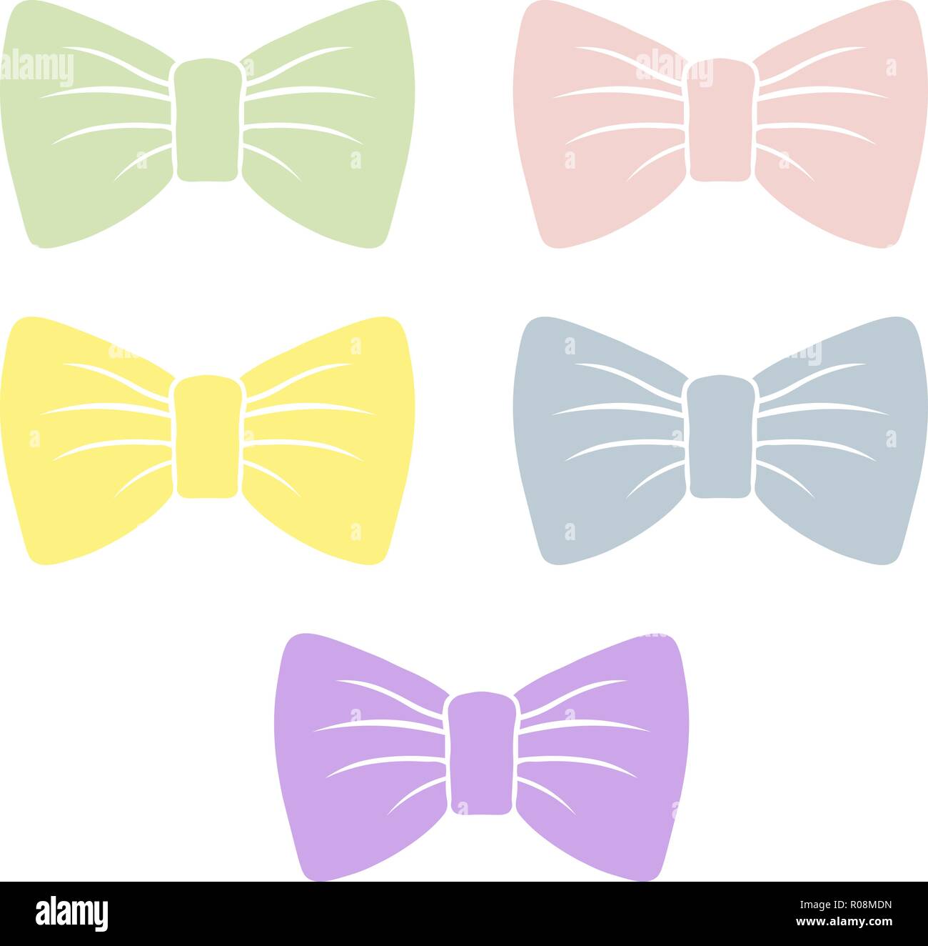 pastel bow silhouette for decoration and design. Set of vector gentle ...