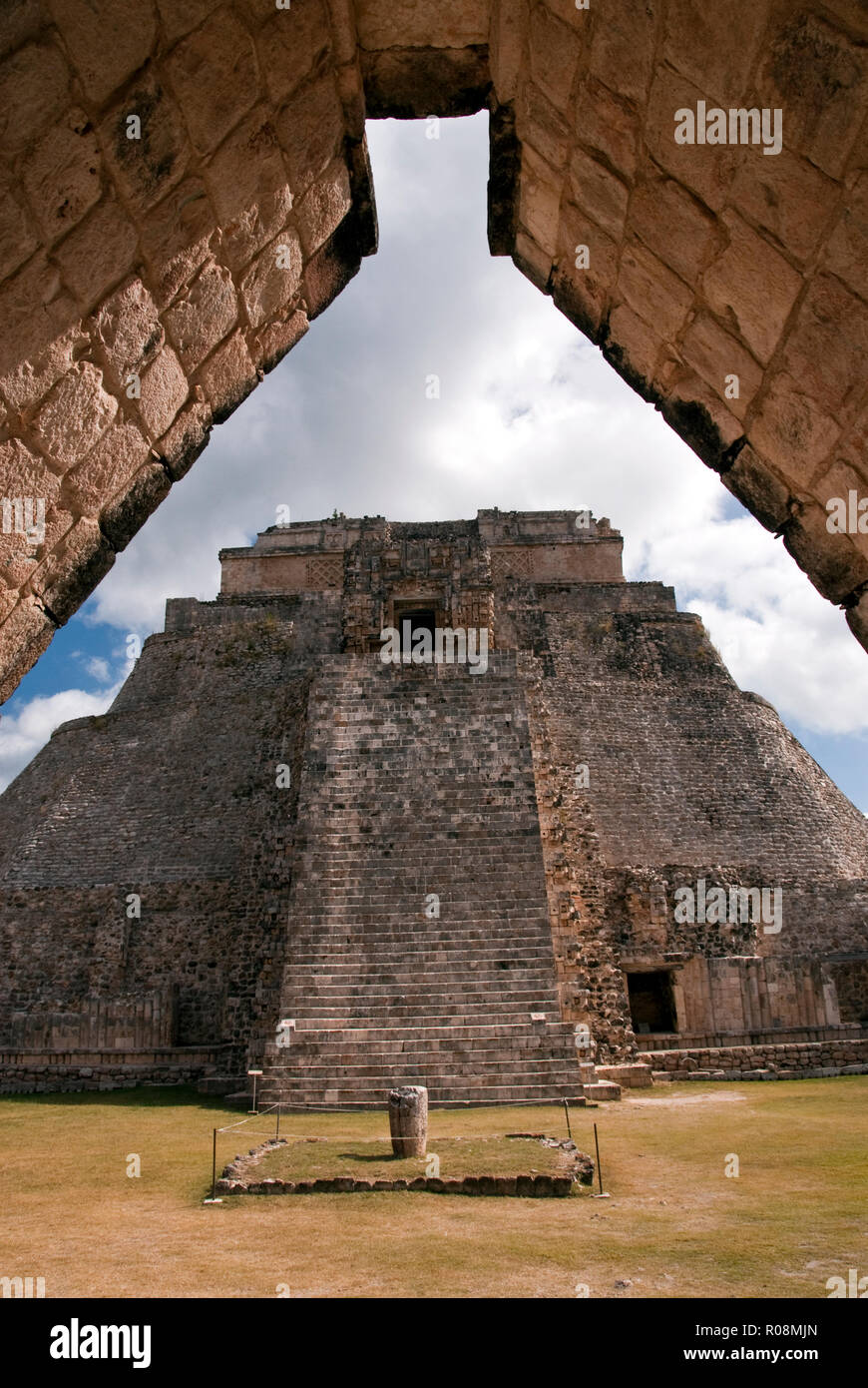 The Pyramid of the Magician (Piramide del Adivino), a Mesoamerican step ...