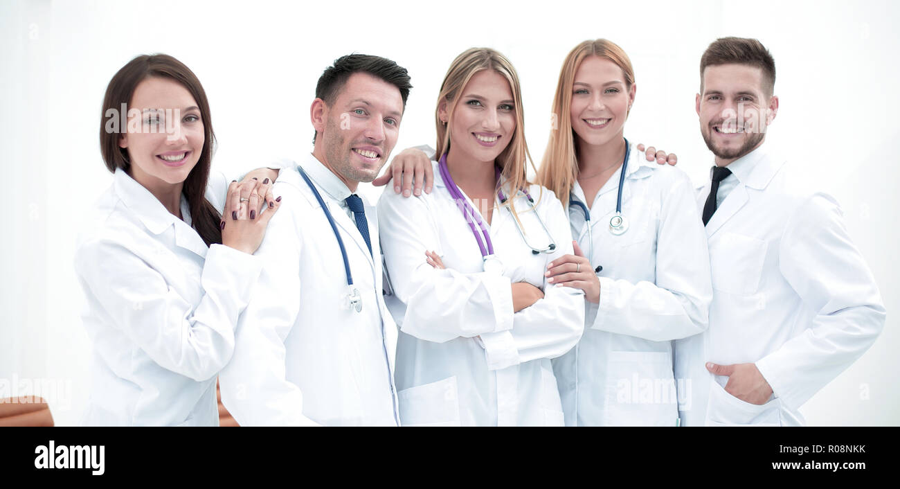 group portrait of a professional medical team.the concept of health ...