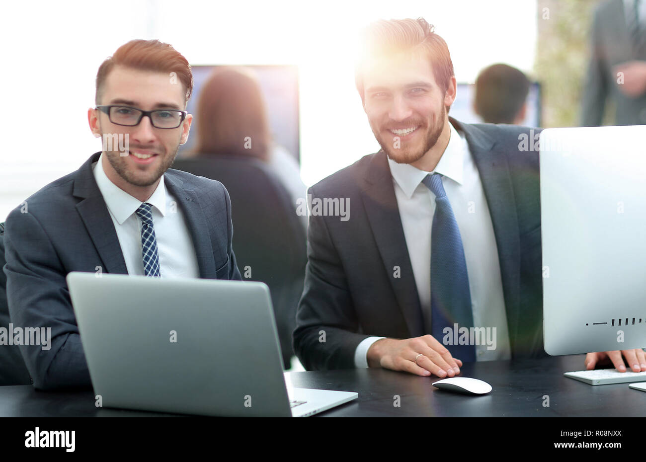 Software engineers working on project hi-res stock photography and ...