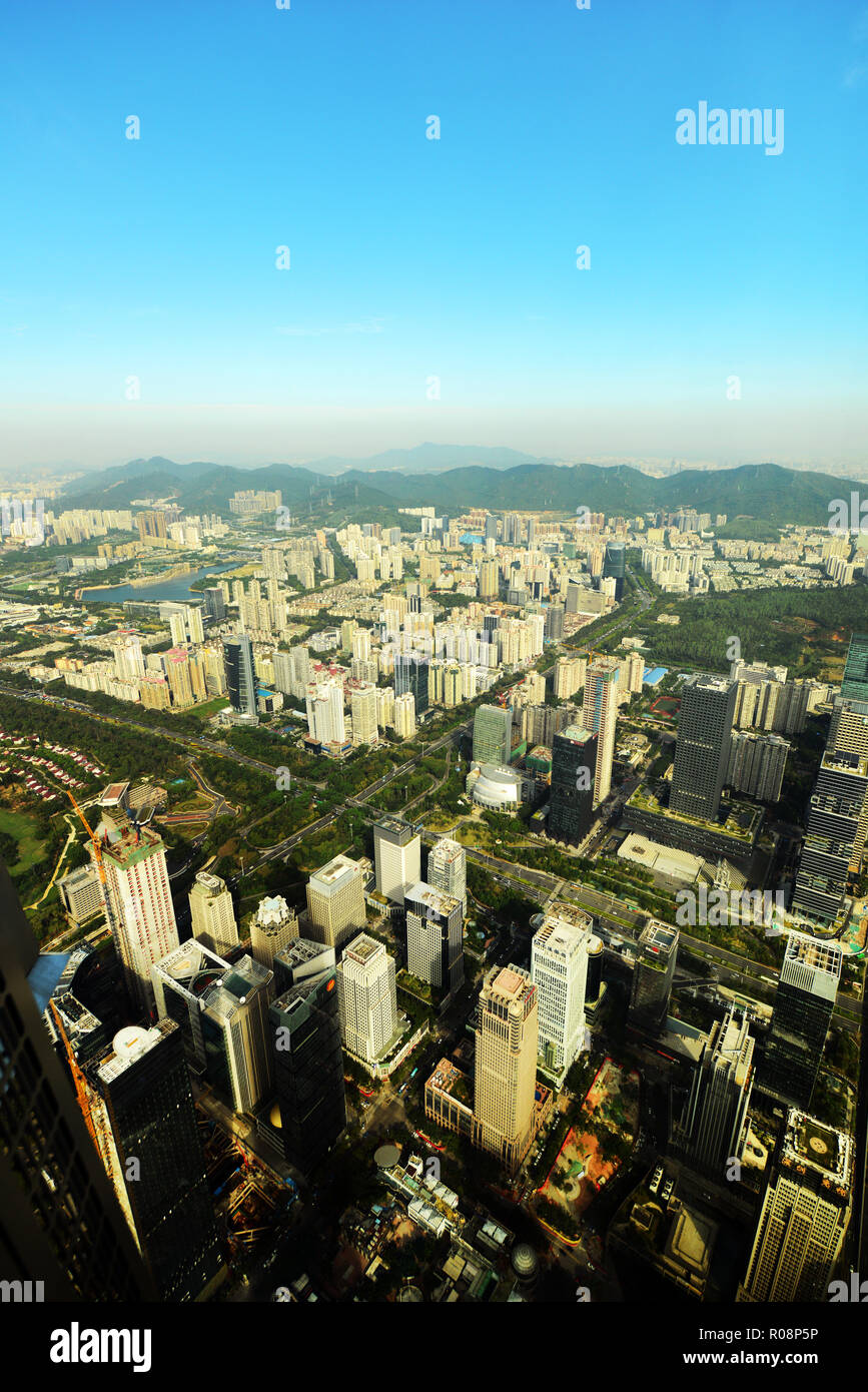Views of Shenzhen from the Ping An Tower observatory Stock Photo - Alamy