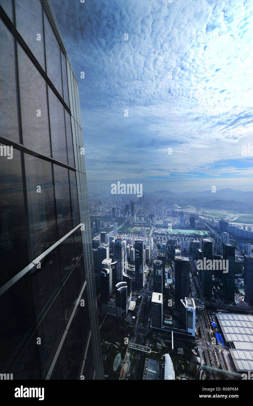 Views of Shenzhen from the top of the Ping An tower Stock Photo - Alamy