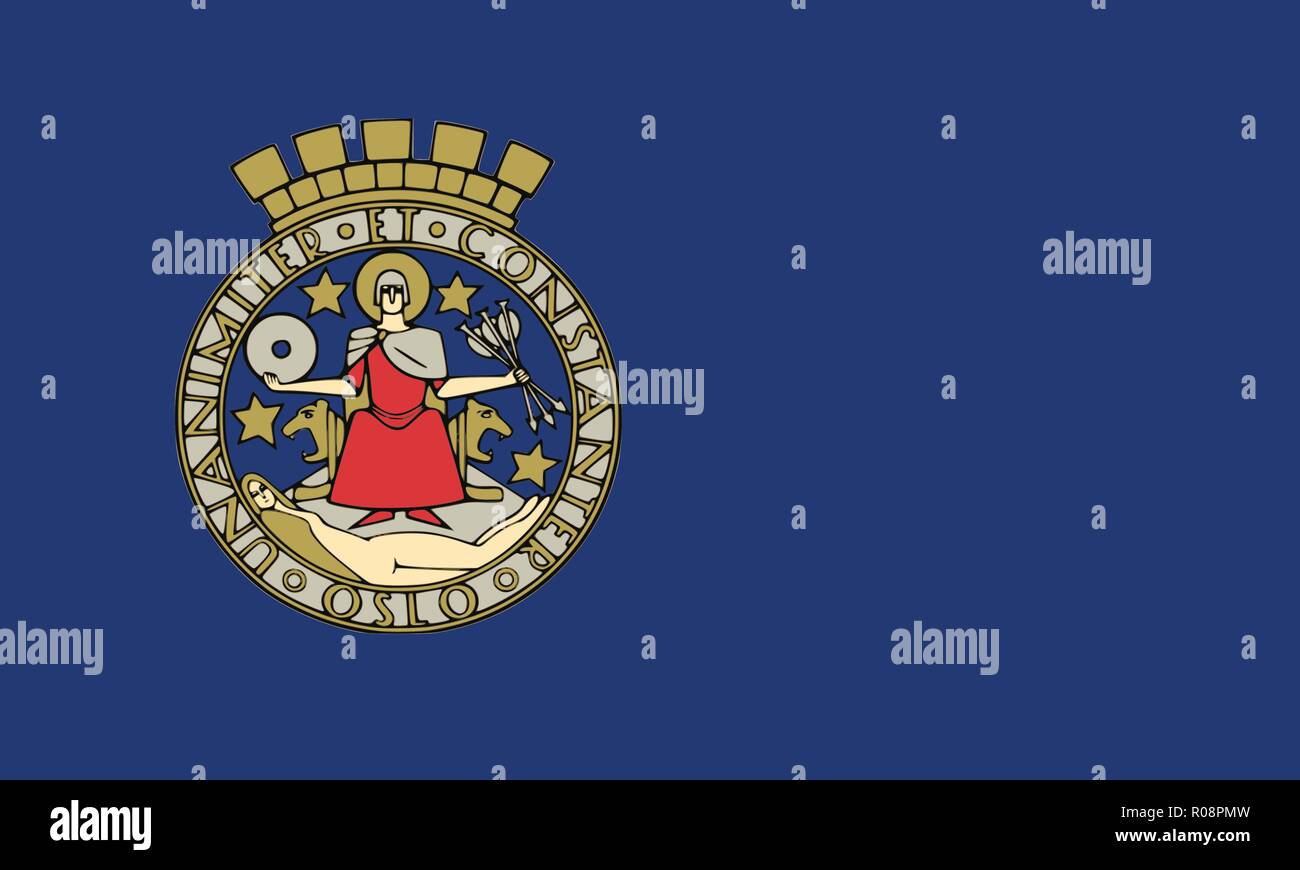 Simple flag of Oslo. Correct size, proportion colors Stock Vector Image ...