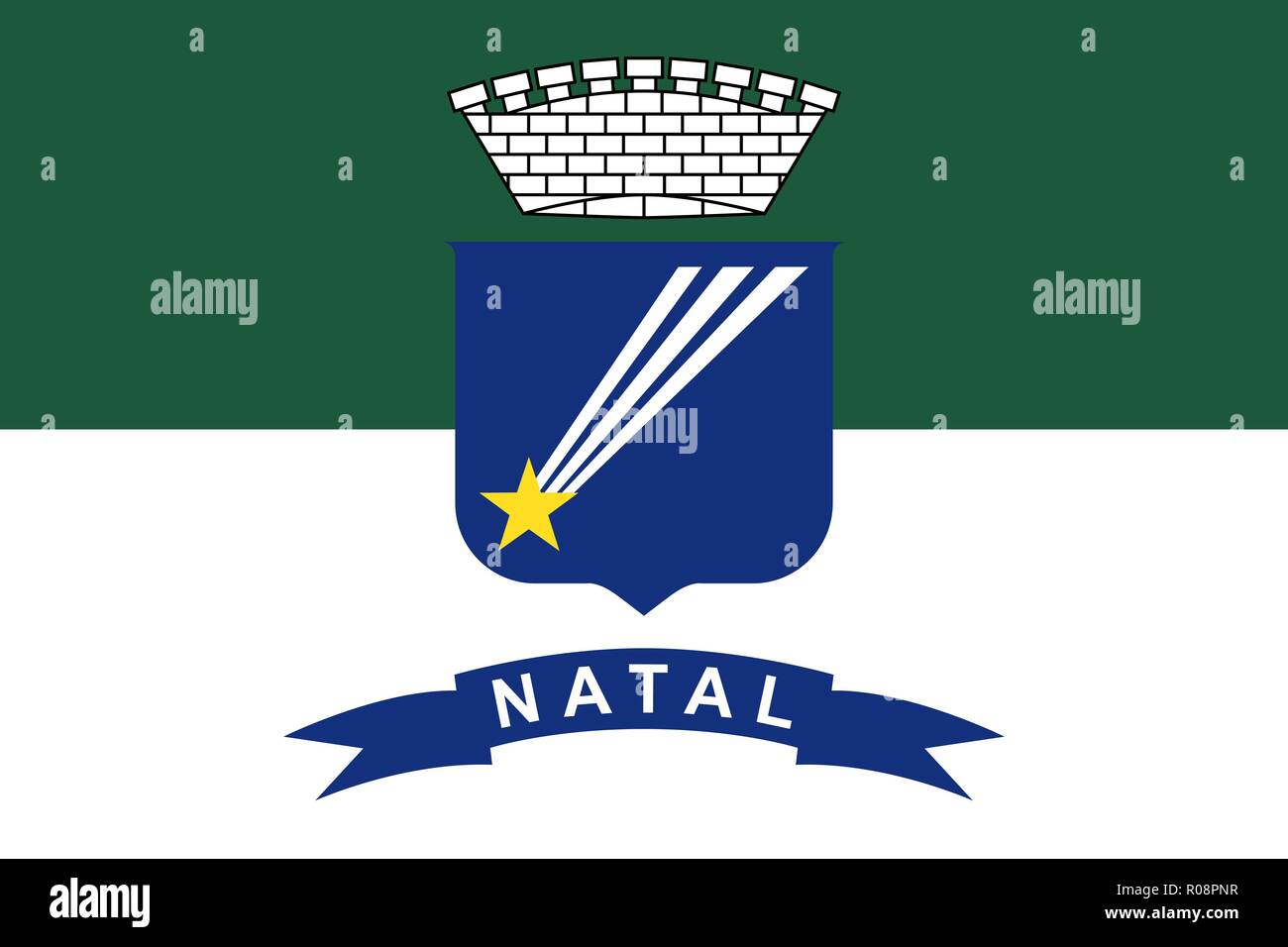 Simple flag of Natal. City of Brazil. Correct size, proportion, colors ...