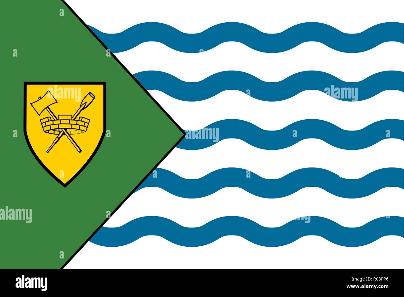 Simple flag of Vancouver. City of Canada. Correct colors, proportion 2 ...