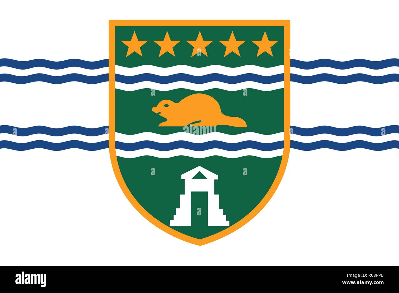 Simple flag of Surrey. City of Canada. Correct colors, proportion 2 3 ...