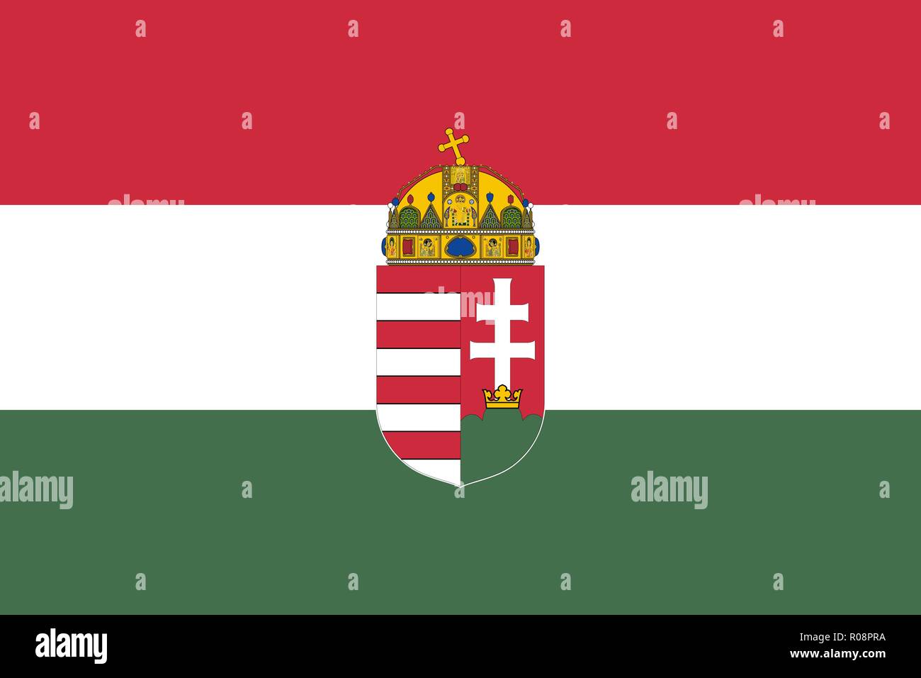Original flag of Hungary with coat of arms Stock Vector Image & Art - Alamy