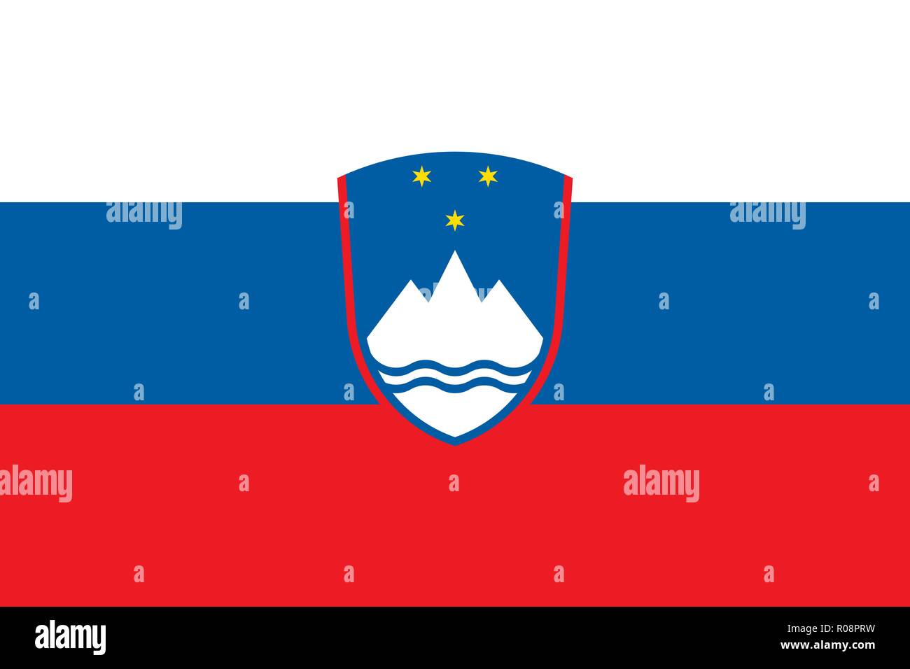 Original flag of Slovenia with coat of arms Stock Vector Image & Art ...