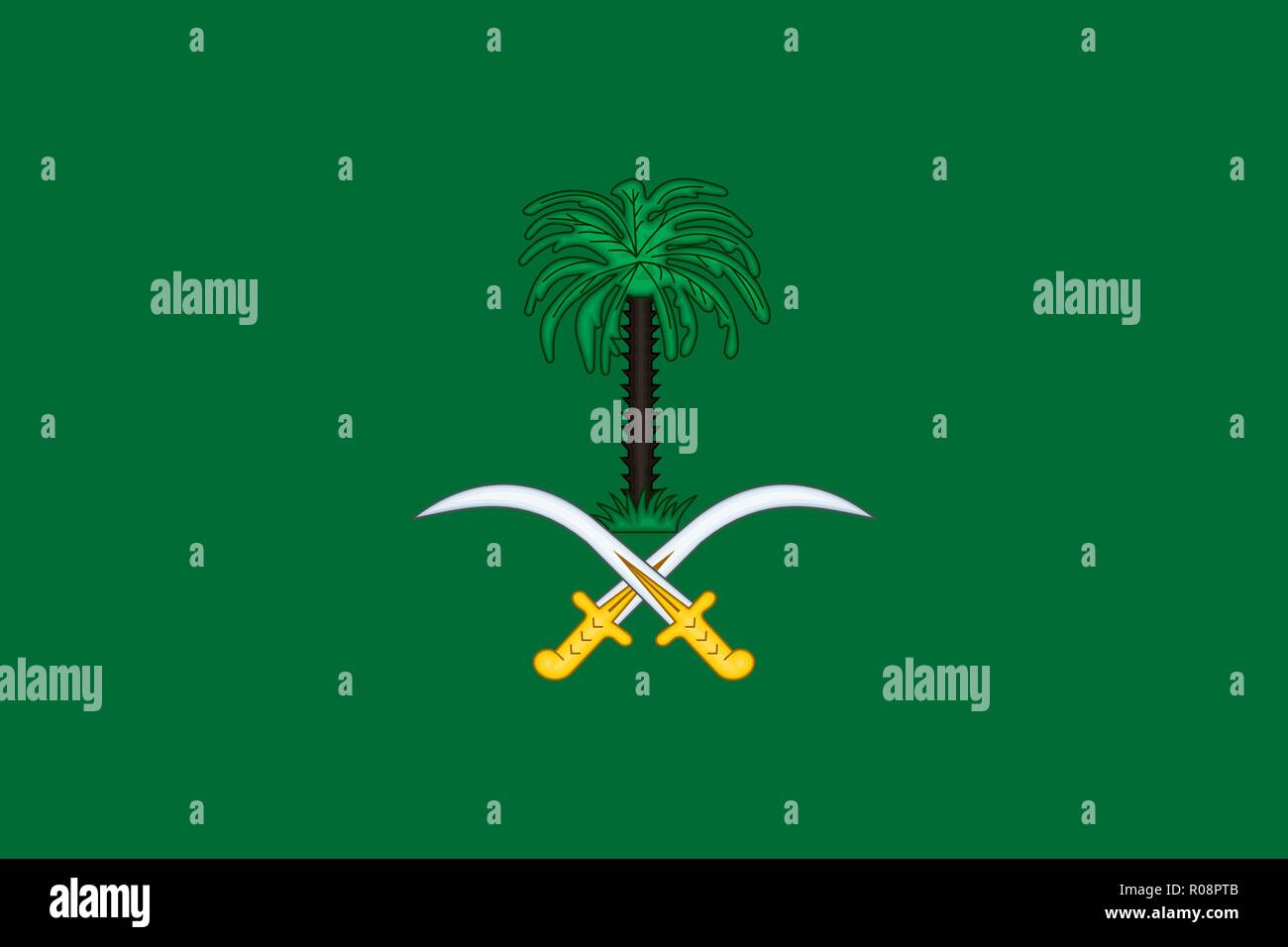 Original flag of Saudi Arabia with coat of arms Stock Vector Image ...