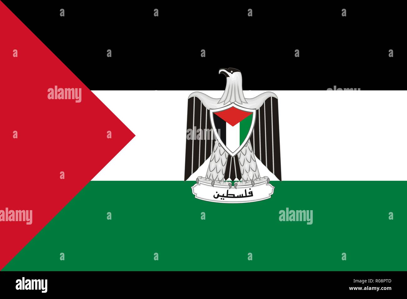 Original flag of palestine with coat of arms Stock Vector Image & Art ...