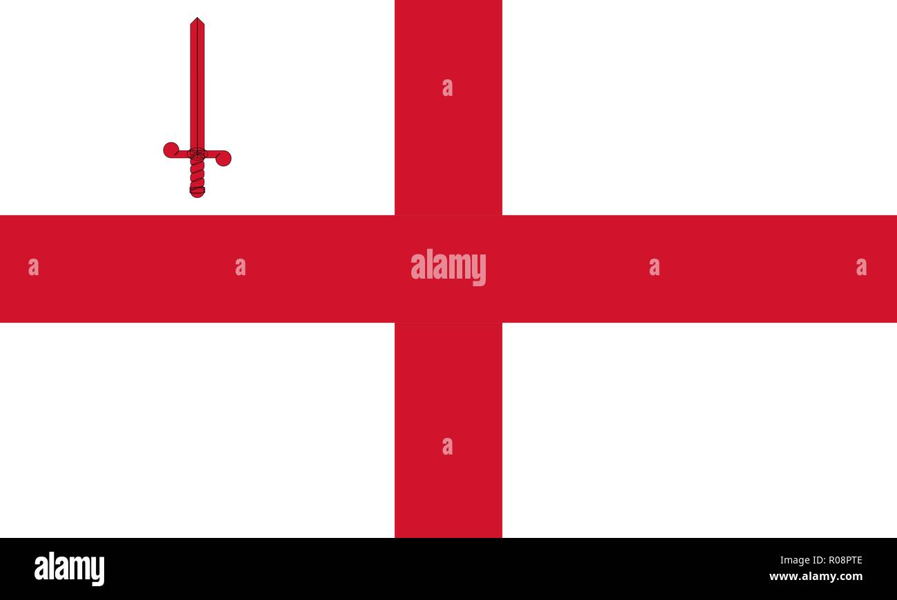 Simple flag of London. Correct size, proportion colors Stock Vector ...
