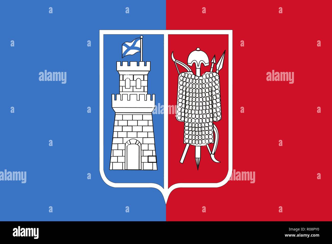 Simple flag of Rostov on Don. Correct size, proportion, colors Stock ...