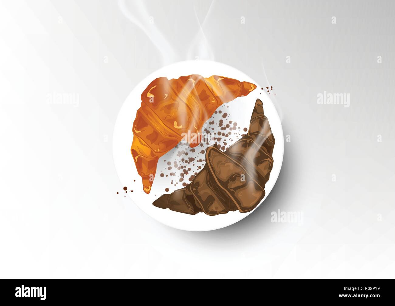 Vector isolated pair of croissant bread design Stock Vector Image & Art ...