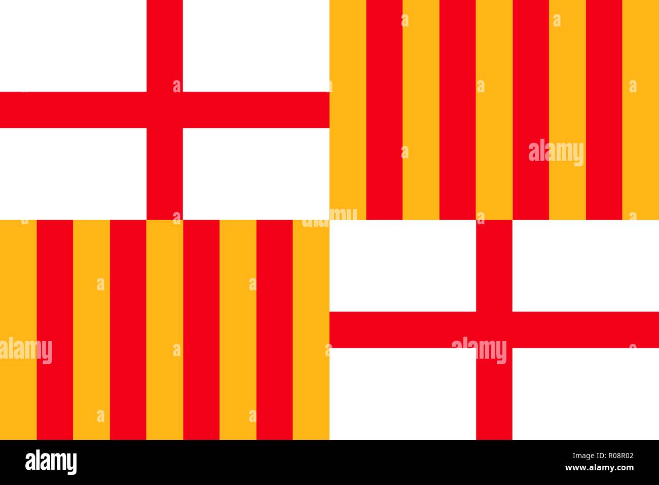 Simple flag of Barcelona. Correct size, proportion colors Stock Vector ...